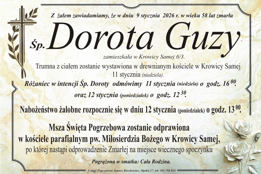 Zmarła Dorota Guzy [58 lat] - ZLUBACZOWA.PL - Informacje Lubaczów ...